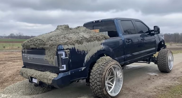 Can This Ford F 350 Survive 12 500 Pounds Of Concrete In The Bed Video Ford Authority can-this-ford-f-350-survive-12-500-pounds-of-concrete-in-the-bed-video-ford-authority